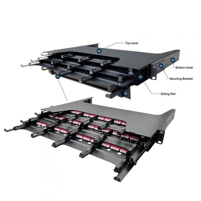 High Density 144 Core ODF Ethernet Wall Patch Panel With Optical Cassette