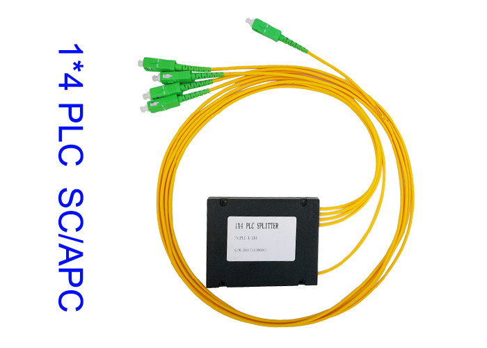 1x4 Fiber Optic PLC Splitter , FTTH ABS PLC Splitter 3.0 1260nm To ...